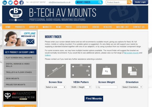 B-Tech launcht neuen Online Mount Finder | Professional System